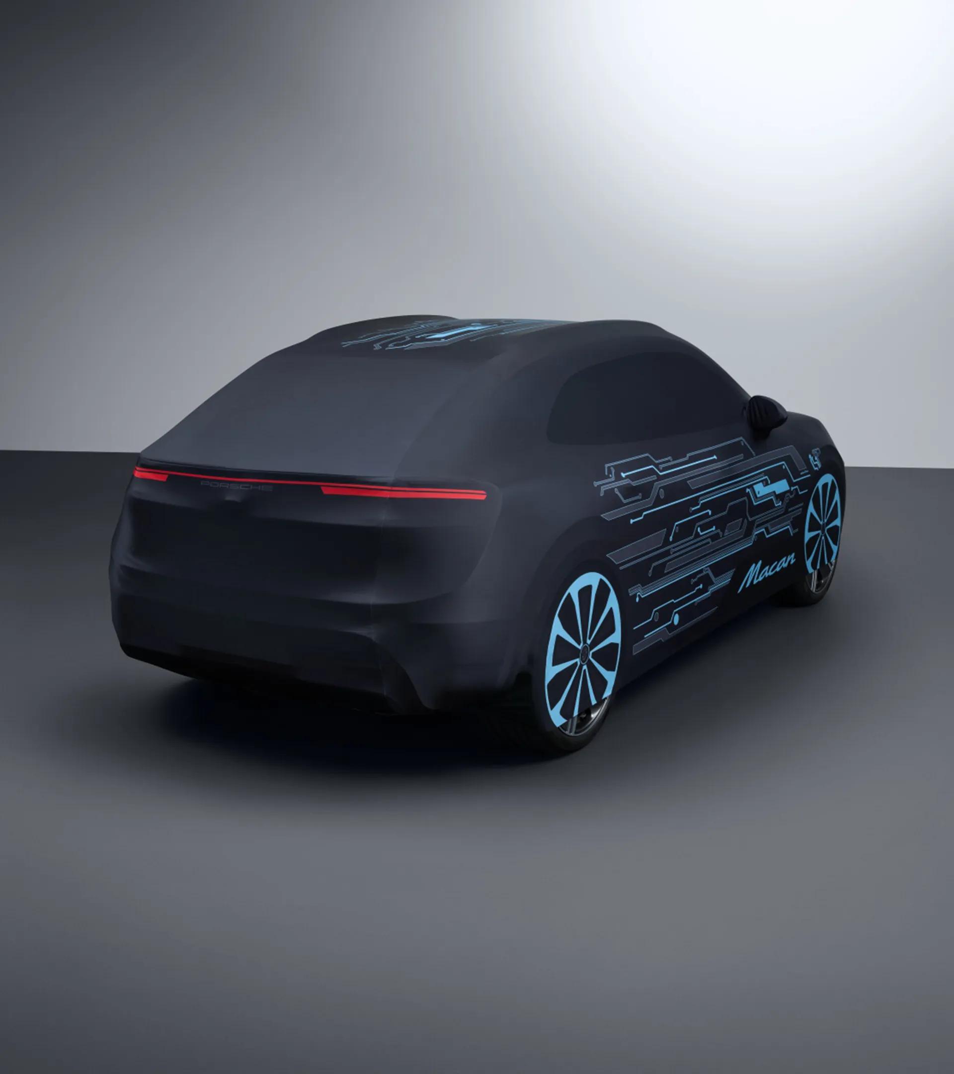 Indoor car cover with 'electric' design - Macan Electric | PORSCHE SHOP